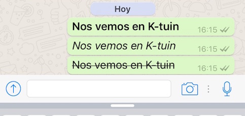 Truco Whatsapp: escribe en negrita, cursiva y tachado - Blog K-tuin