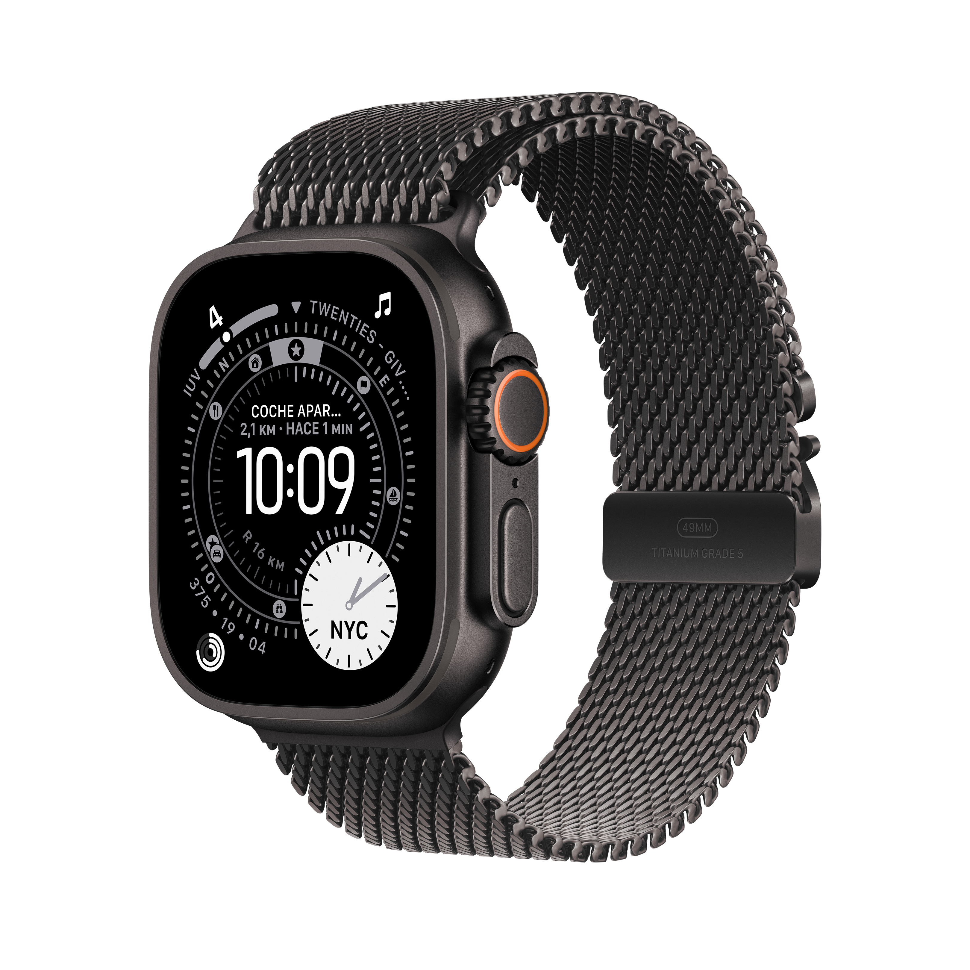 Apple Ultra 3 49mm Titanio Negro Milanesa Loop Negro (Large) | K-tuin