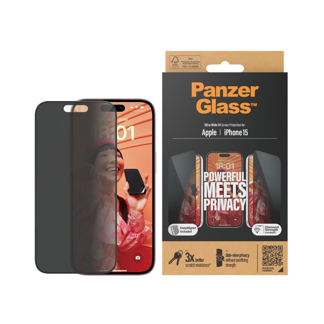 Filtro privacidad iPhone 15 PanzerGlass | K-tuin