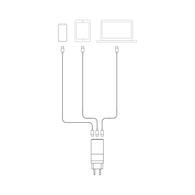 Adaptador de corriente 65W Negro de CubeNest | K-tuin