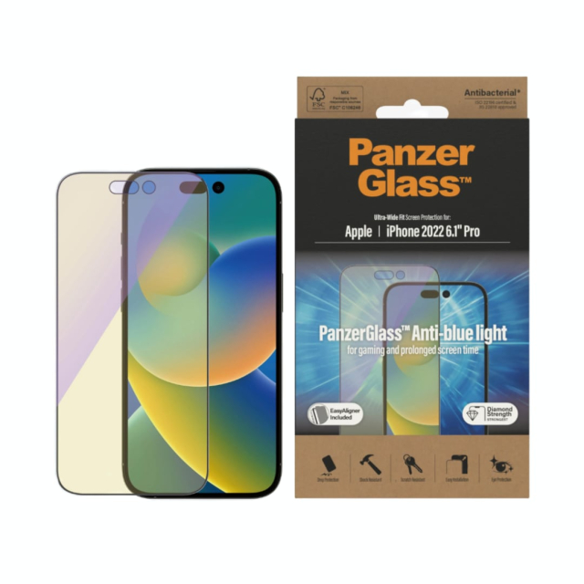 Protector iPhone 14 Pro Max Filtro azul PanzerGlass | K-tuin